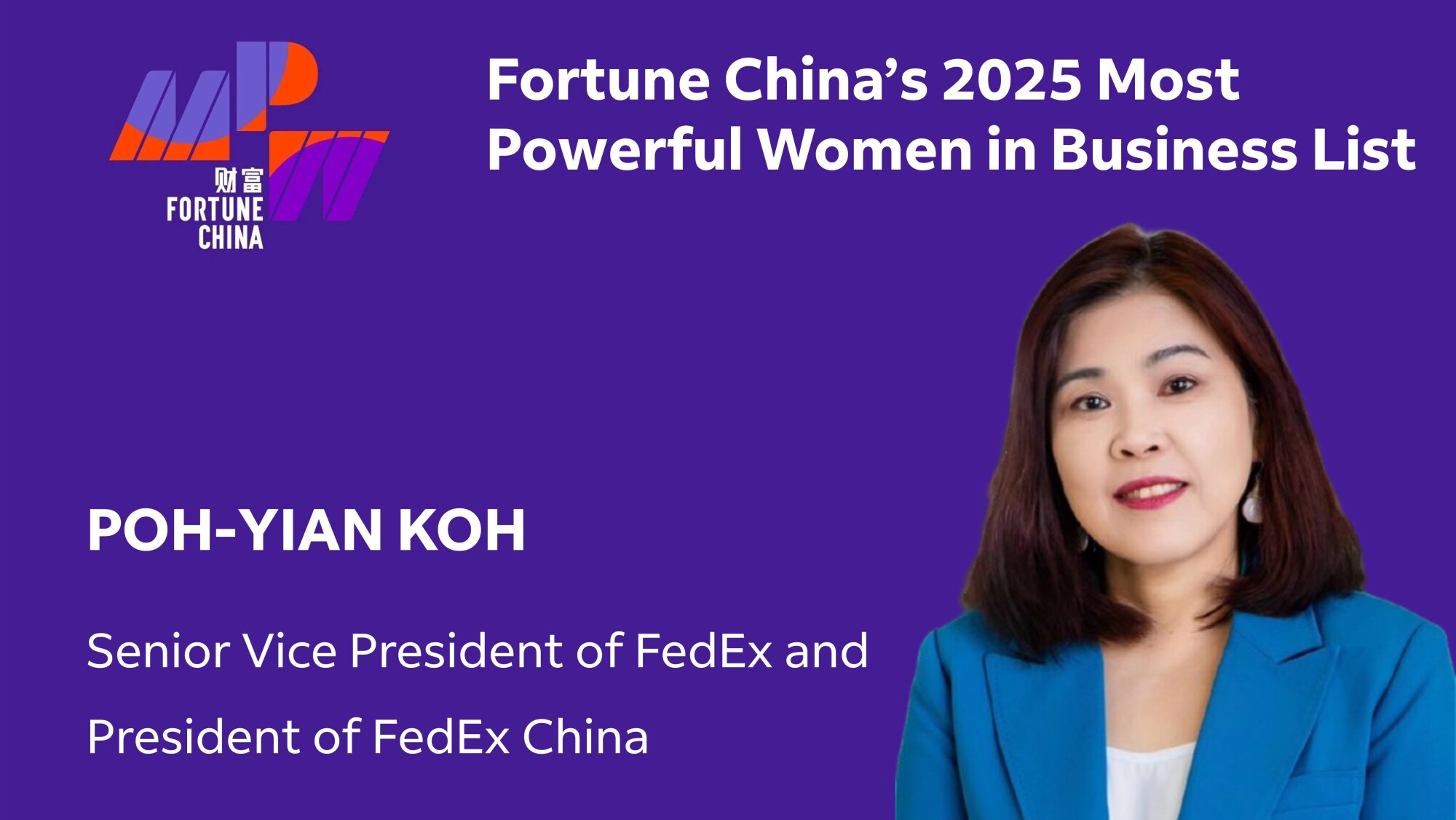 FedEx China President Poh-Yian Koh Recognized on Fortune China’s 2025 ...